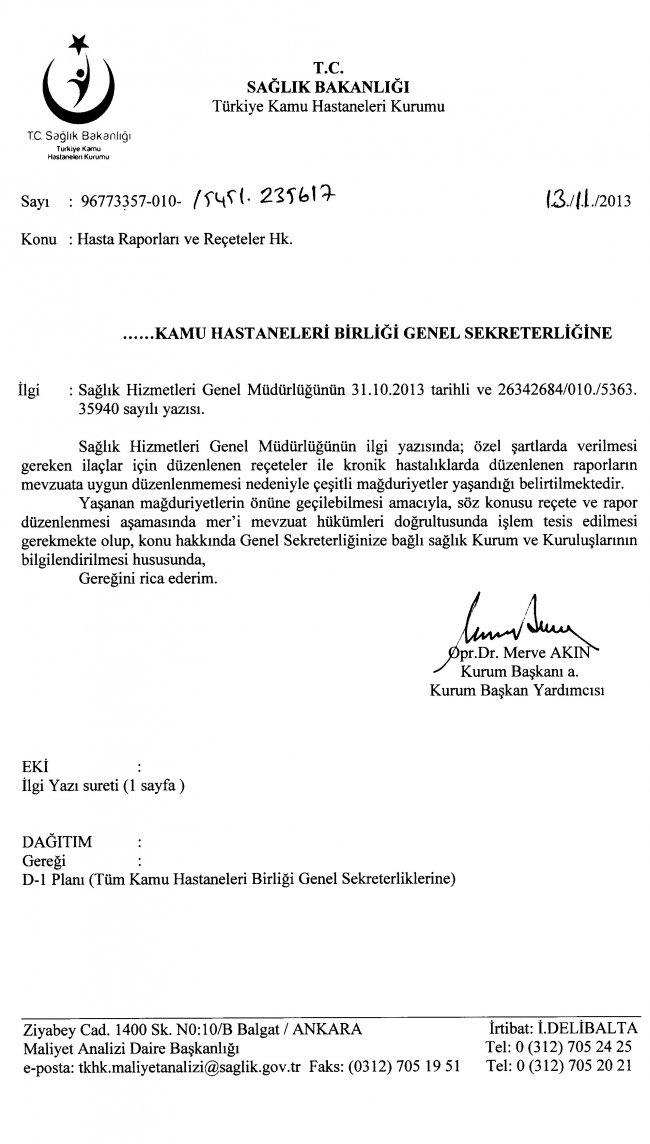 Yanlış çıkarılan hasta raporları ve reçeteleri hakkında duyuru